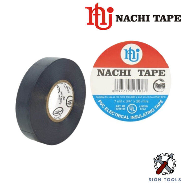 NACHI TAPE ISOLASI LISTRIK / PVC ELECTRICAL INSULATING TAPE HITAM ...