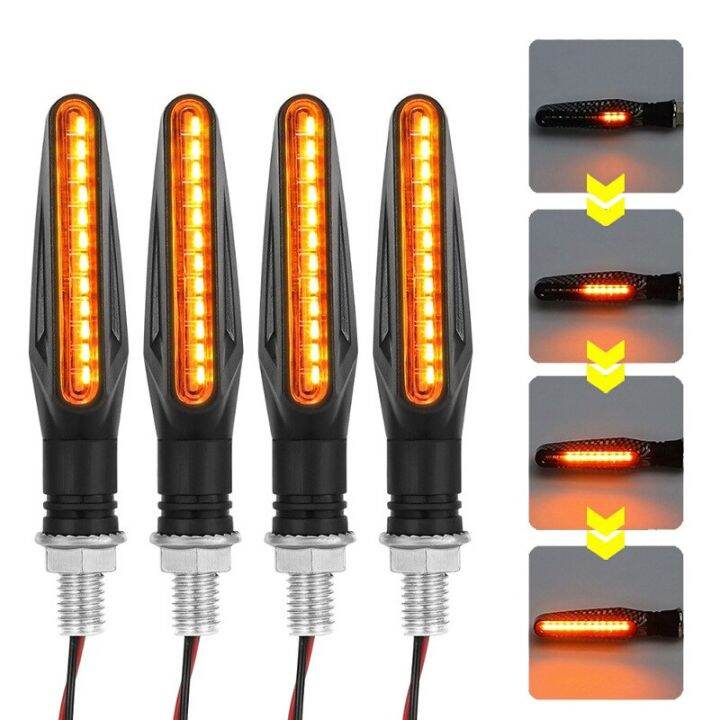 12V Motorcycle LED Turn Sequential Signal Light Flowing Water Flashing ...