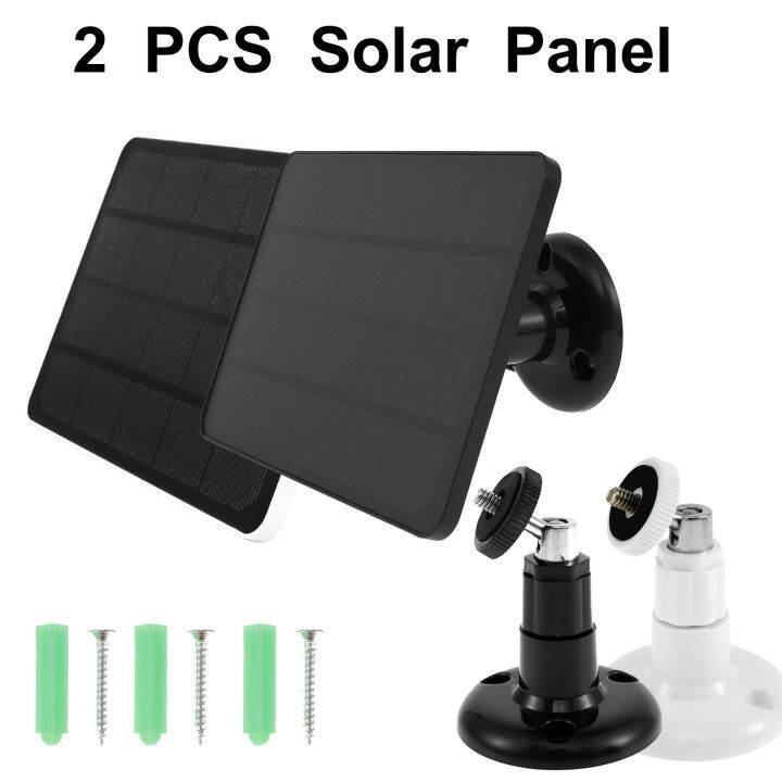 GUFUZI 4W Solar Panel for Outdoor Security Camera Micro USB and USB-C ...