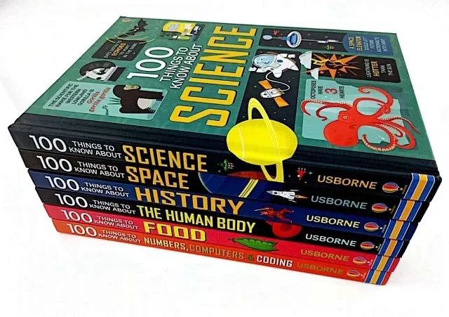 6 Books/Set Usborne 100 Things to Know About Science Space History Food ...