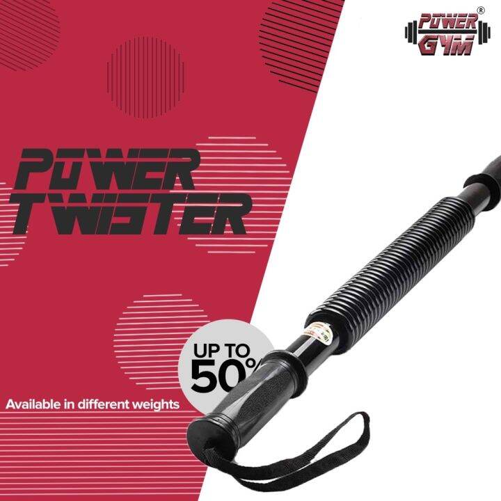 POWERGYM Power Twister Bar Arm And Chest Builder Strength 30kg 40kg ...