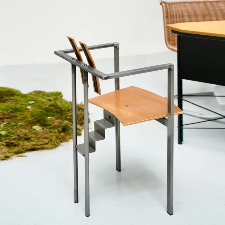 Can be customized ☞ German 1980s Bauhaus medieval chair designer metal ...