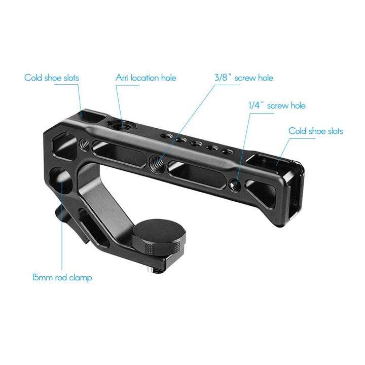 UURig R008 Universal Camera Top Handle Handgrip with Cold Shoe Mounts 15mm Rod Clamp 3/8 Inch ...
