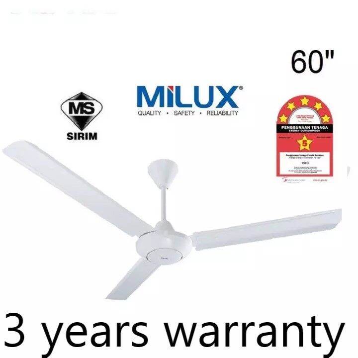 MILUX Ceiling Fan MCF-6001(WH) 60"with Regulator 5 Speed | Lazada