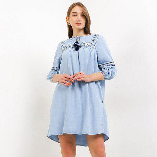 Hush Puppies Dress Wanita Dc Olympia Light Blue | Lazada Indonesia