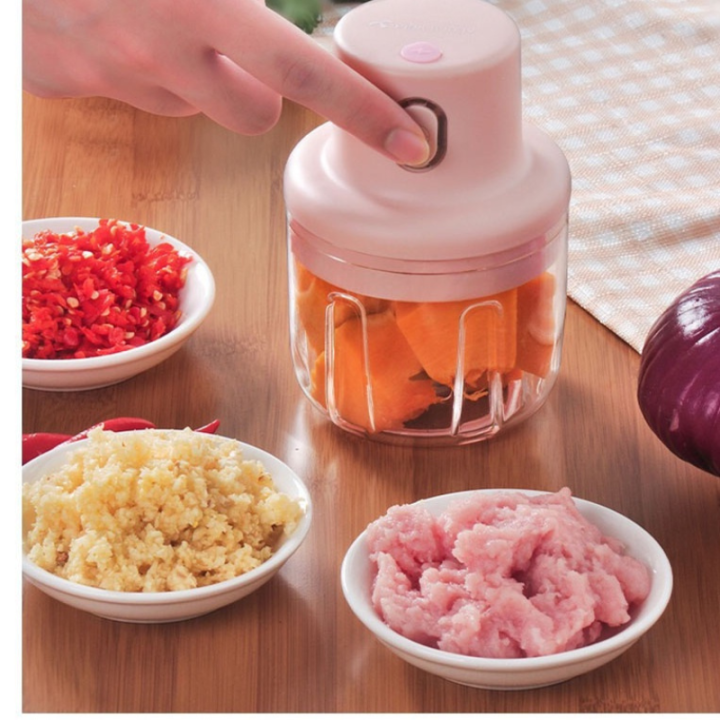 Portable Electric Food Processor Mini Meat Grinder Food Chopper Garlic Masher Multi-function ...