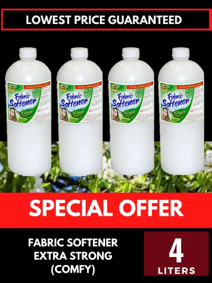 (PACK OF 4 LITERS) FABRIC SOFTENER COMFY EXTRA STRONG Scent Scented ...