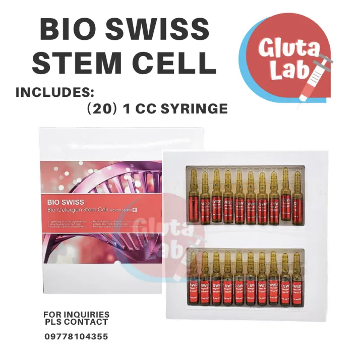GLUTA LAB Bio Swiss/Bioswiss Stem Cell Bio Celergen with 1cc Syringe ...