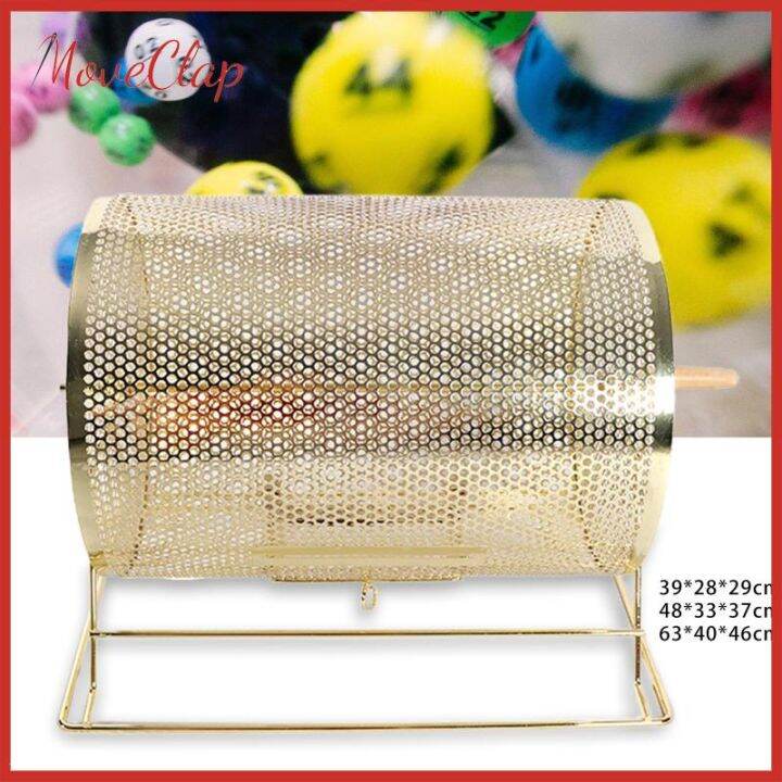 [Lzdxwcke3] Metal Raffle Drum with Wooden Turning Handle Award Machine ...