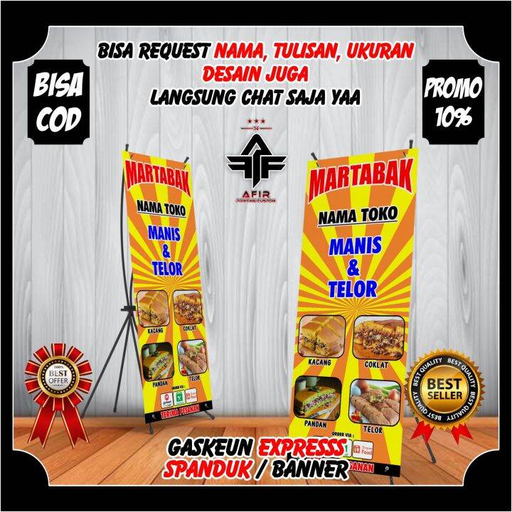 X Banner Berdiri Martabak Manis dan Telor - Spanduk Banner Martabak ...