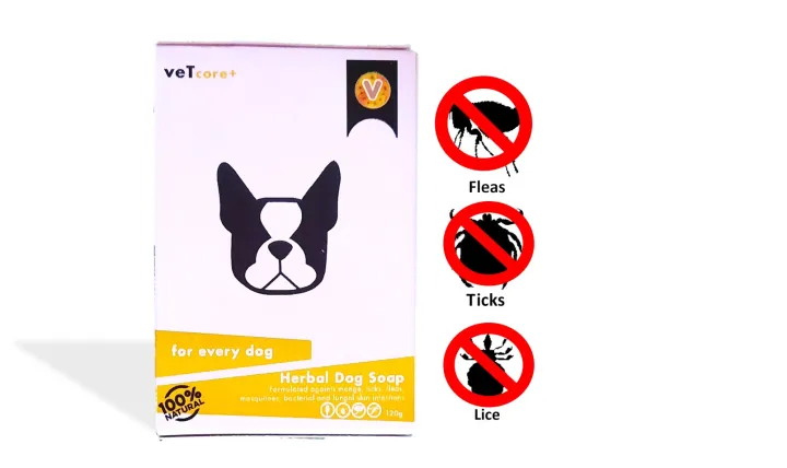 Vet Core+ Premium Herbal Dog Soap 120g Anti Fleas, Ticks and mites ...