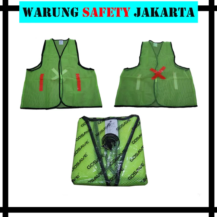 GOSAVE Rompi Hijau Safety Proyek Vest / Rompi Jaring Proyek Scotlight ...