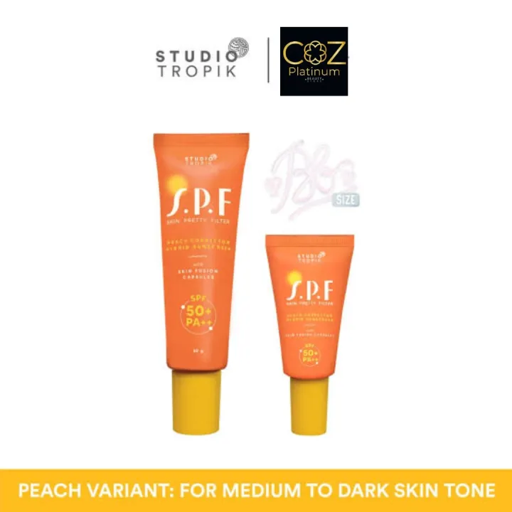 Studio Tropik Sunscreen SPF 50+ PA++ (Peach) - Skin Pretty Filter ...