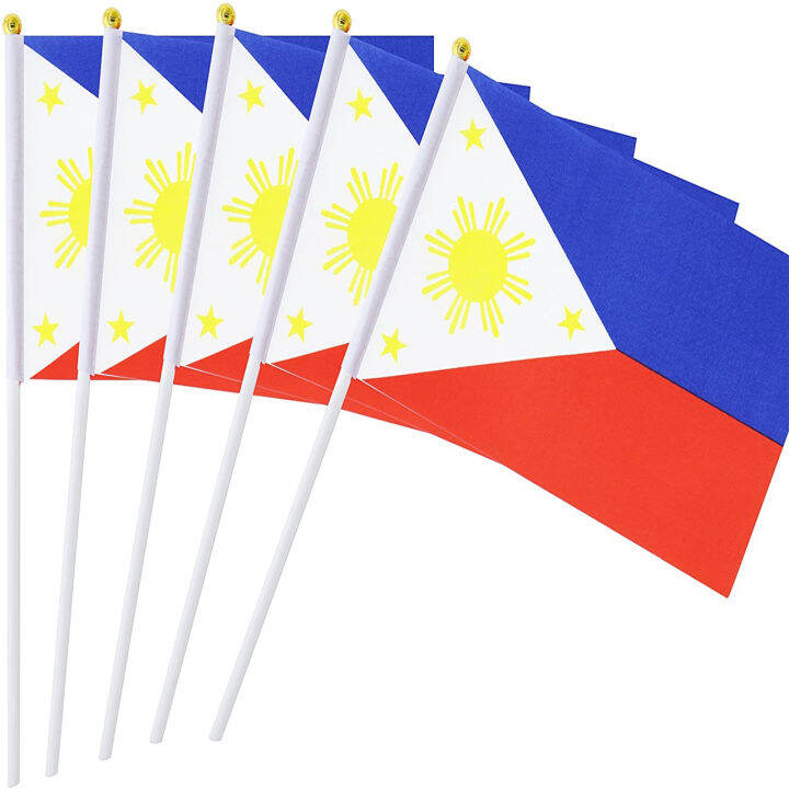 10pcs 14x21cm Philippine Flag Small Handy Polyester Hand Waving Flag ...
