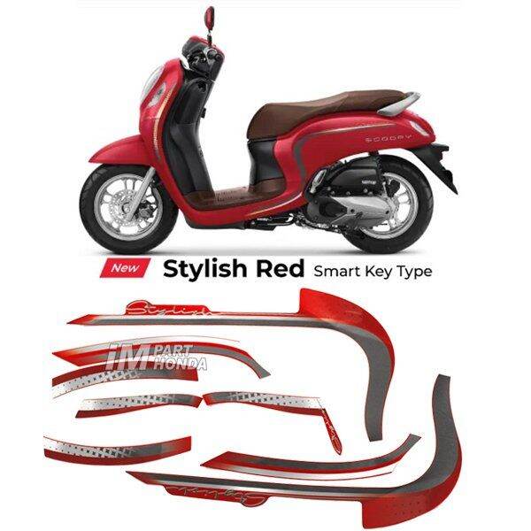 Stiker Scoopy eSP LED K2F 2023 Merah Dof Stylish Red | Lazada Indonesia