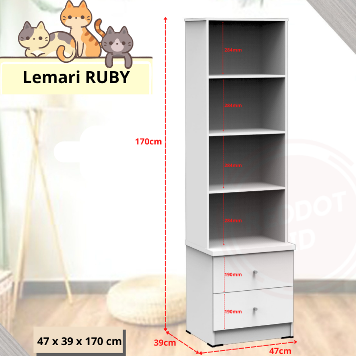 Rak Tas Lemari Serbaguna Ruby Minimalis 4 Susun 2 Laci | Lazada Indonesia