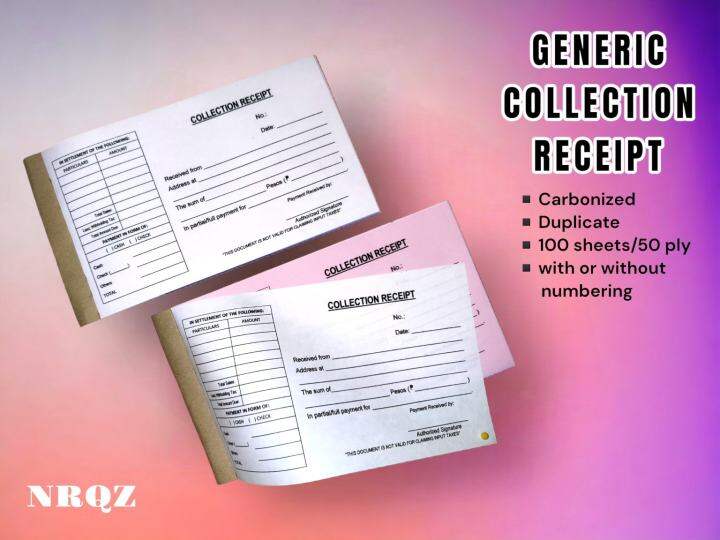 Collection Receipt ( Generic ) | Lazada PH
