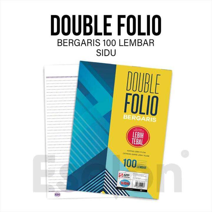 Kertas Double Folio Bergaris 100 Sinar Dunia / 1 Pak Rolling Folio ...