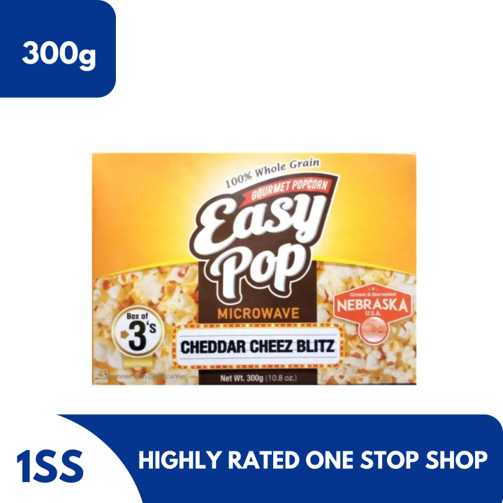 Gourmet Popcorn Easy Pop Microwave Cheddar Cheese Blitz Popcorn, 3 Box ...