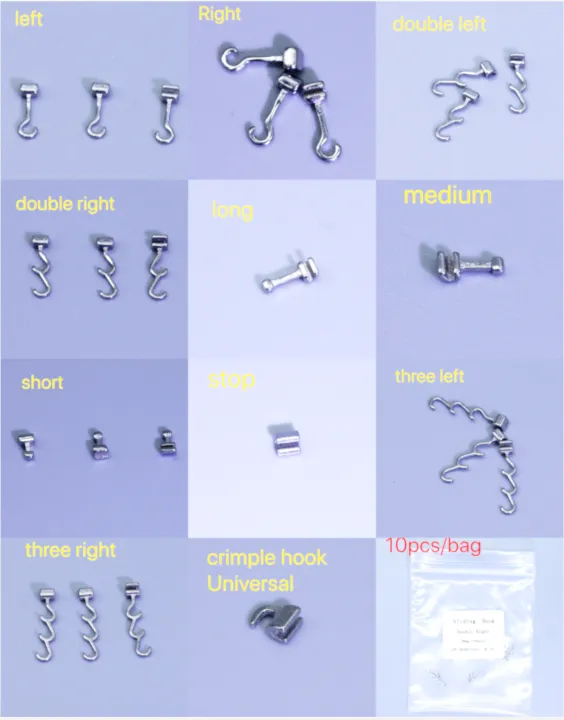 10Pcs/pack Ortho Wire Sliding Crimpable Stop / Long Short Double Triple ...