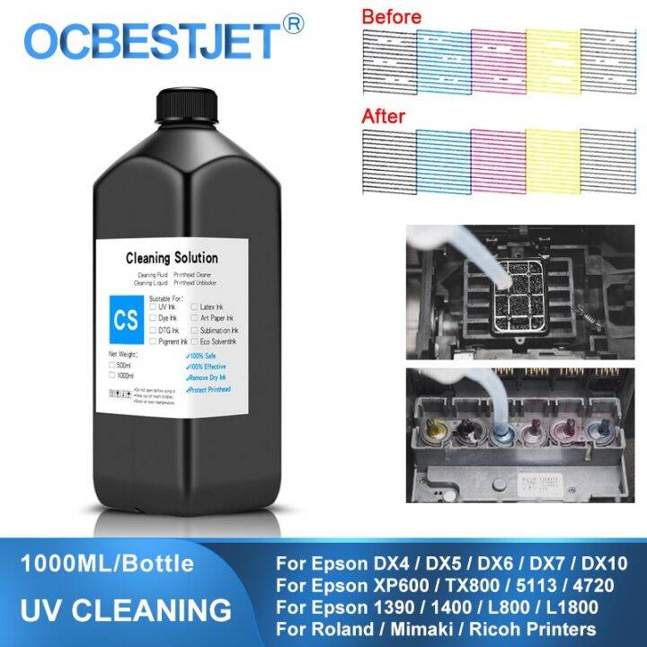 1000ML UV Cleaning Liquid For Epson Roland Mimaki Ricoh Konica UV ...