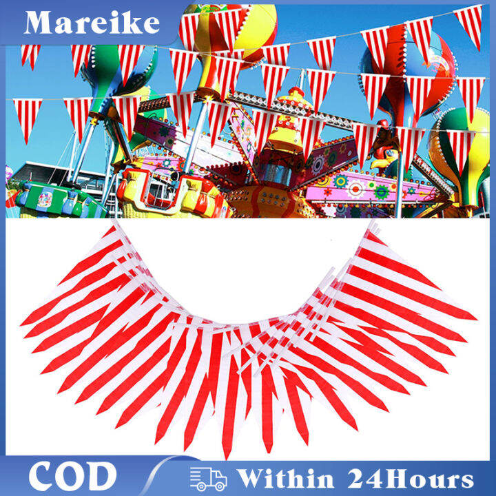 10 Meter Fiesta Flag Red and White Triangle Bunting Flag Fiesta ...
