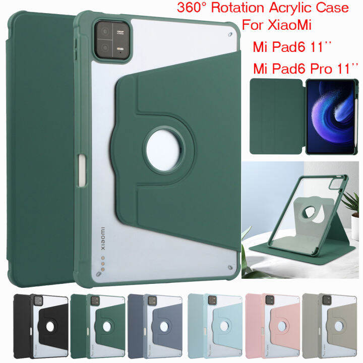 เคสแท็บเล็ตแผ่นเคสสำหรับ Xiaomi อะคริลิคหมุนได้360 ° 6 Pro 11สำหรับ Mi Pad6 Pro 11นิ้ว Xiaomi ...
