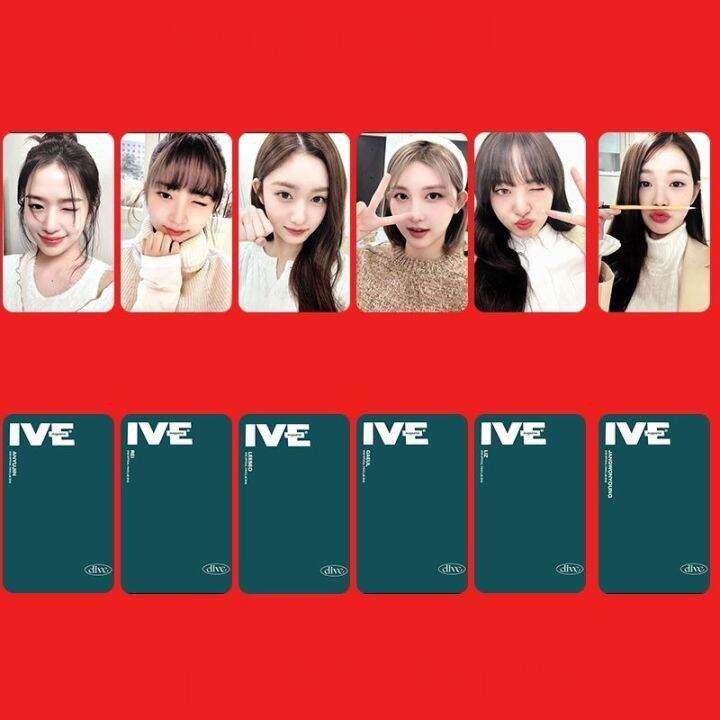 IVE Dive PhotoCards 3nd Fan Club Membership Lomo Cards YUJIN WONGYONG LIZ REI PhotoCards 6 Per ...