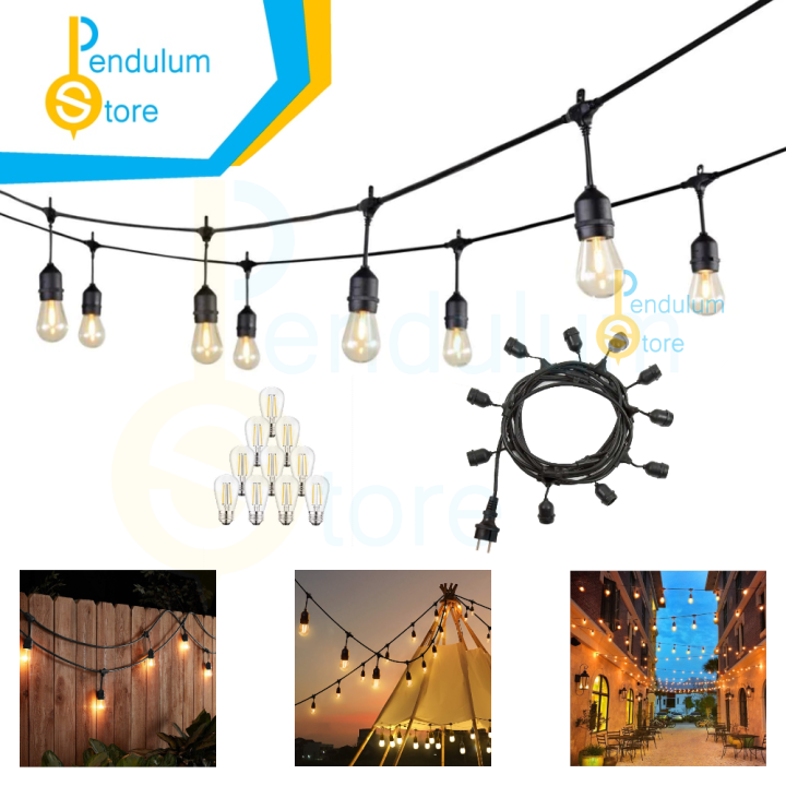 Lampu Gantung Kabel Filamen SNI Waterproof Kabel 10 Meter 10 Fitting ...