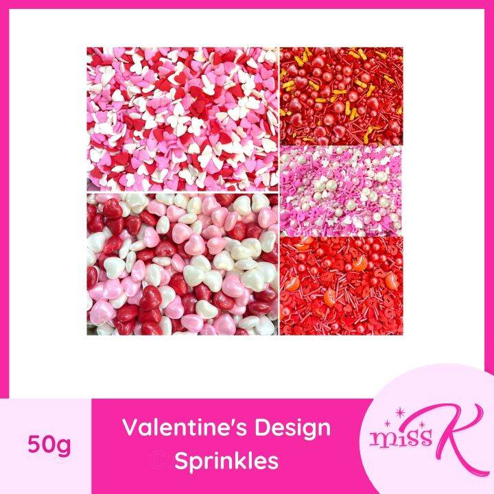 Edible Sprinkles for Valentine's Day | Heart Sprinkles | 50 grams per ...