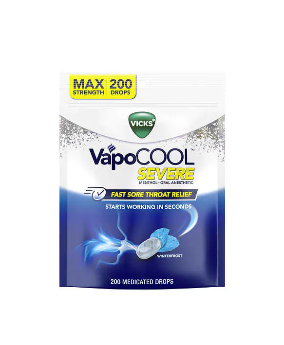 Vicks VapoCOOL Severe, Medicated Drops, Menthol Soothes Sore Throat ...