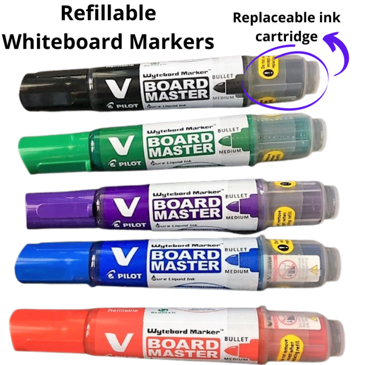 PILOT Refillable White Board Markers V Board Master Wytebord Marker ...