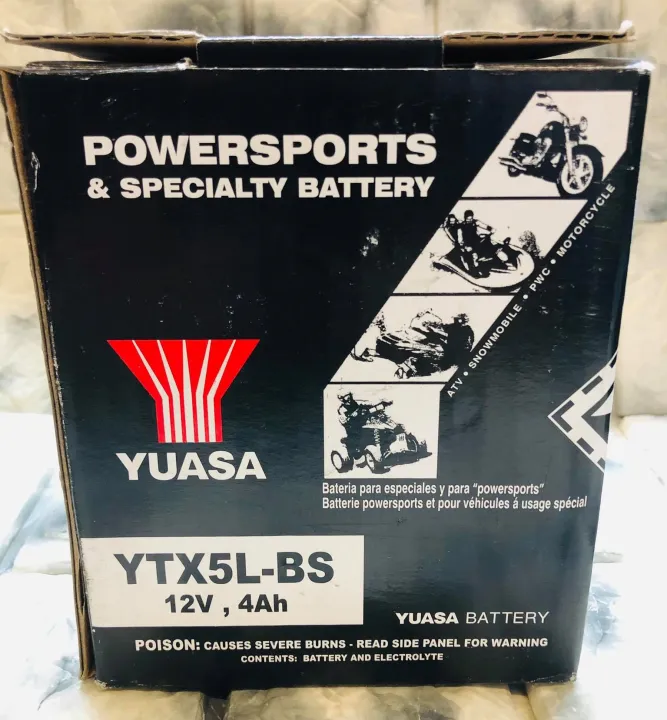YUASA POERSPORTS AND SPECIALTY BATTERY YTX5L-BS 12V , 4Ah | Lazada PH
