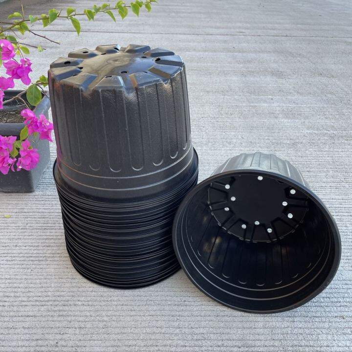 M&A PHC 6/12/24pcs (22-32cm) Small PVC Pots/Black Pots for Flower ...