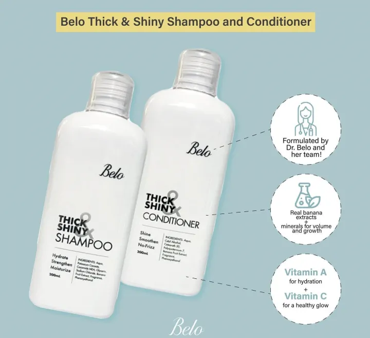 Belo Shampoo with free Conditioner Vicky Thick Shiny 200mL hair fall ...