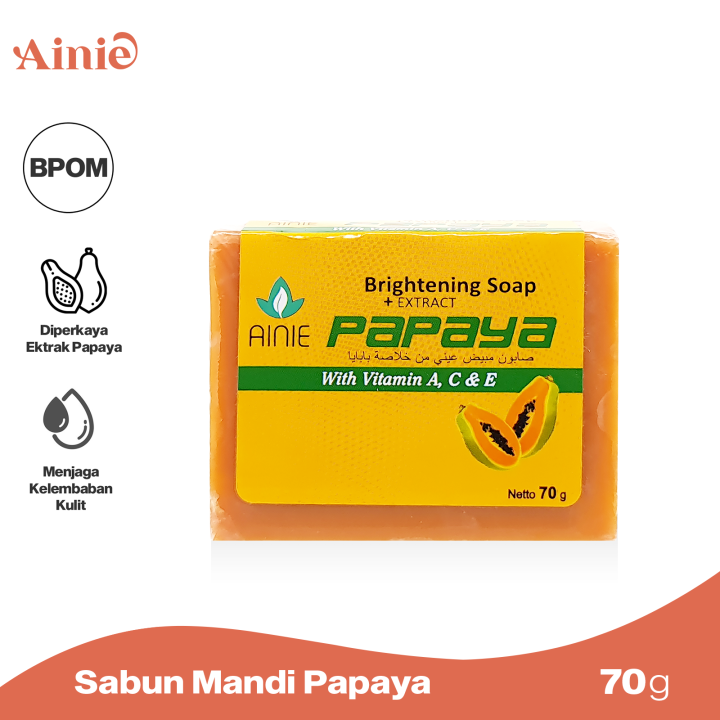 AINIE Sabun Mandi Ekstrak Papaya 70 Gr Brightening Soap Papaya Menjaga ...
