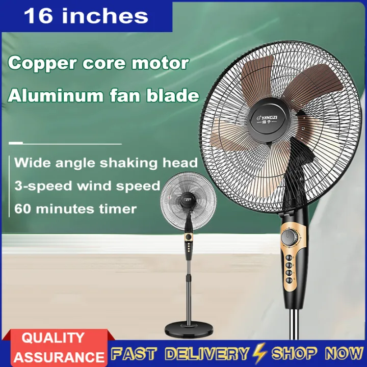16-inches Electric Fan 3-Speed Levels 3-Wind Modes Oscillation Function ...