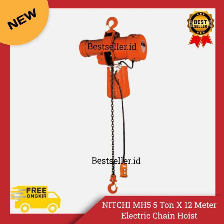 Nitchi Elektrik Chain Hoist MH5 5 Ton x 12 Meter Original Jepang ...