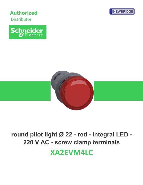 Round pilot light Ø 22 - red - integral LED - 220 V AC - screw clamp ...