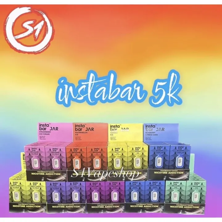 Instabar 5000 5K Puffs 12ml 5 Nic Disposable Rechargeable Shock Proof ...