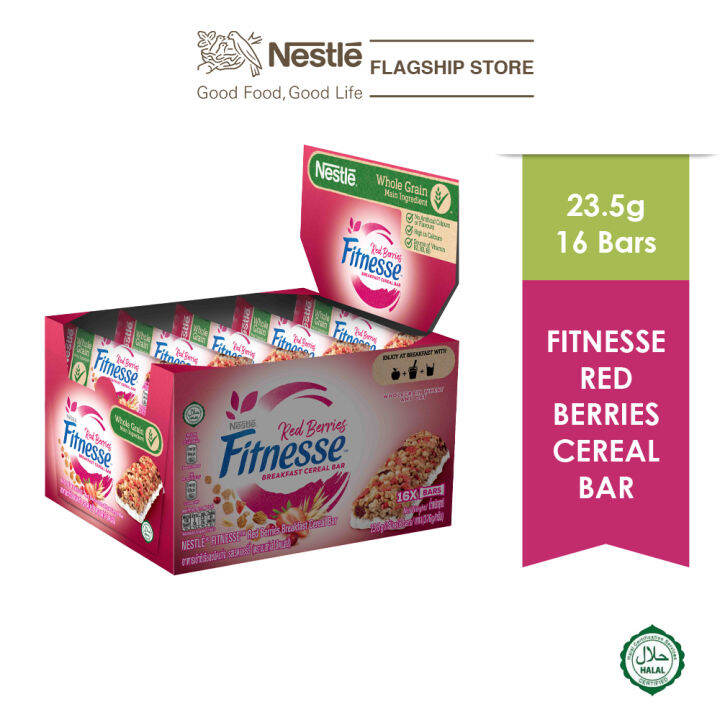 NESTLE FITNESSE Red Berries Cereal Bar 16x23.5g | Lazada