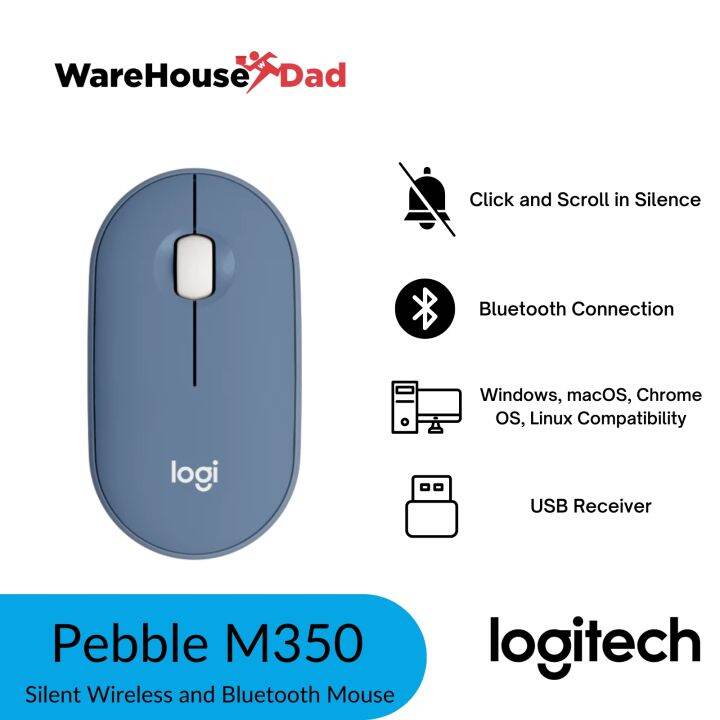 Logitech Pebble M350 Modern, Slim, and Silent Wireless and Bluetooth Mouse | Lazada PH