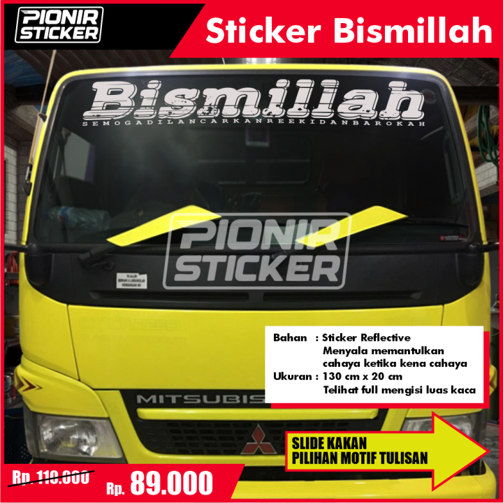Stiker Bismillah Kaca Truk cutting sticker truck mitsubishi canter ...