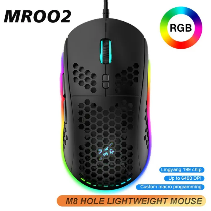 Zeus MR002 (Beez-Hive) Honeycomb Hollow Design Wired Gaming Mouse RGB ...
