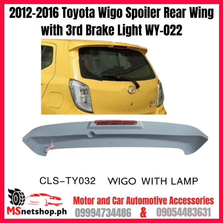 2012-2016 Toyota Wigo Spoiler Rear Wing with 3rd Brake Light WY-022 ...