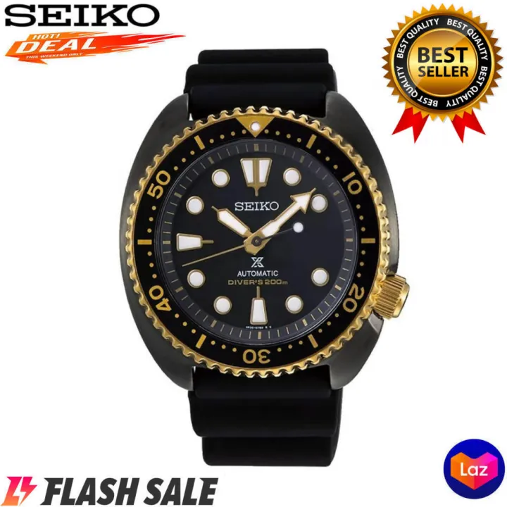 Seiko Diver's Automatic Hand Movement 21 Jewels Black Gold Series Resin ...