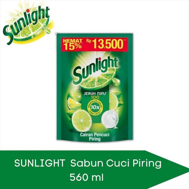 Sunlight Sabun Pencuci Piring Jeruk Nipis Reffil 560ml | Lazada Indonesia
