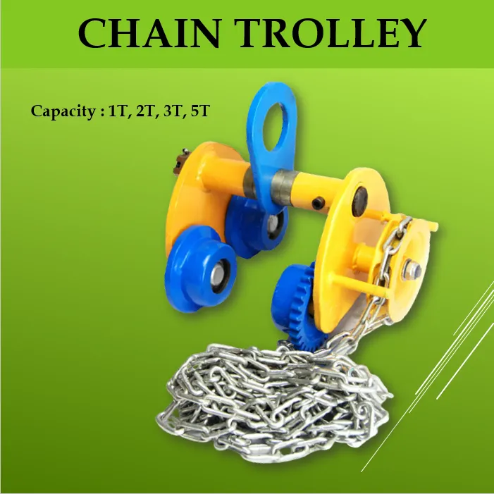 HOT SELL GEARED TROLLEY MANUAL DRIVING ENCLOESED BEARING TROLLEY WITH ...