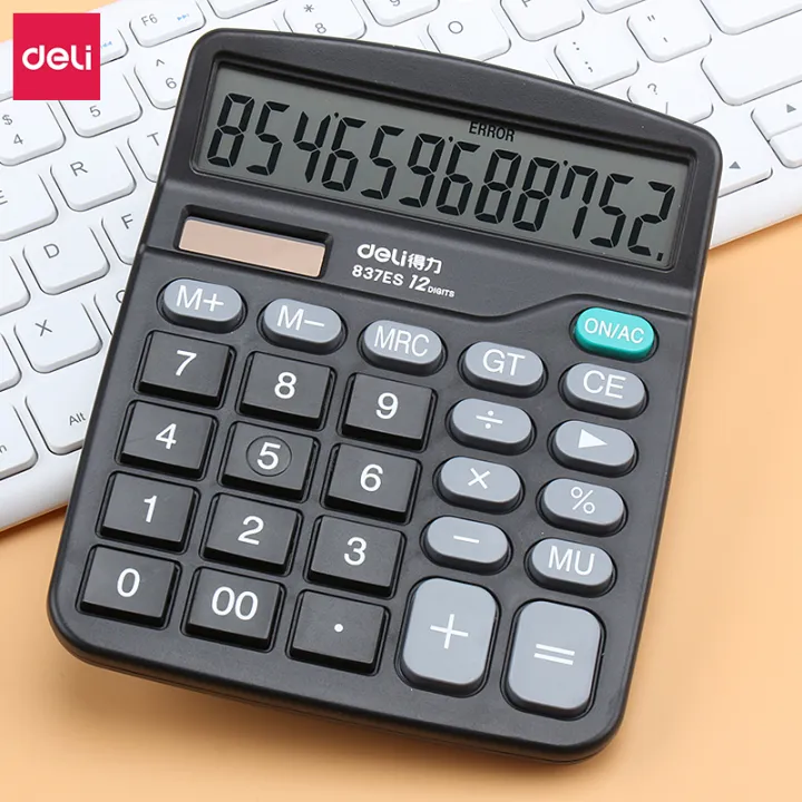 Deli Deli Calculator Large Display Voice Computer Double Power Sun ...