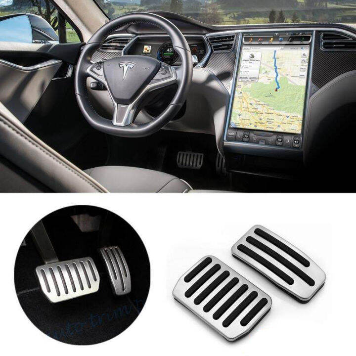 2x Auto Aluminum Foot Pedal Pads Pedal Covers for Tesla Model 3 | Lazada PH